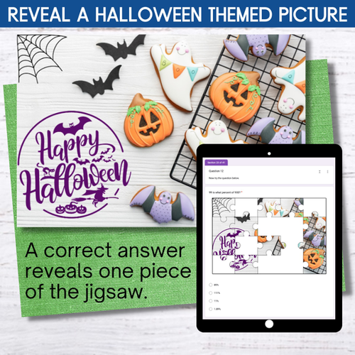 Percent of a Number Halloween Jigsaw Activity Google Form and ...