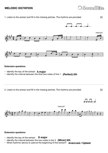 Symphonic Themes Melodic Dictation Booklet - GCSE/AS/Alevel | Teaching ...