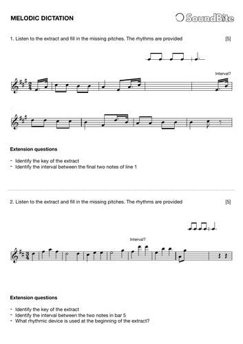 Symphonic Themes Melodic Dictation Booklet - GCSE/AS/Alevel | Teaching ...