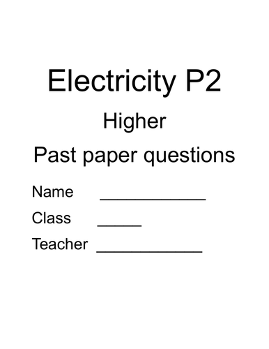 CCEA DAS: Physics P2 Electricity Questions and solutions | Teaching ...
