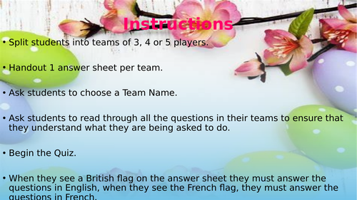 KS4 FRENCH Easter quiz & poeme de Paques | Teaching Resources