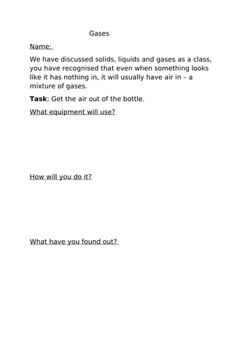 Gases Year 5 Lesson Plan Including Noble Gases | Teaching Resources