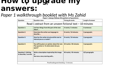 English Language Paper 1 Booklet Q1-5 AQA | Teaching Resources English Language Paper 1 Booklet Q1-5 AQA | Teaching Resources