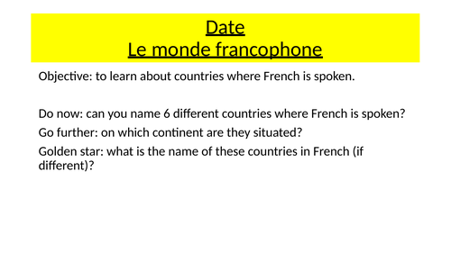 La Francophonie | Teaching Resources