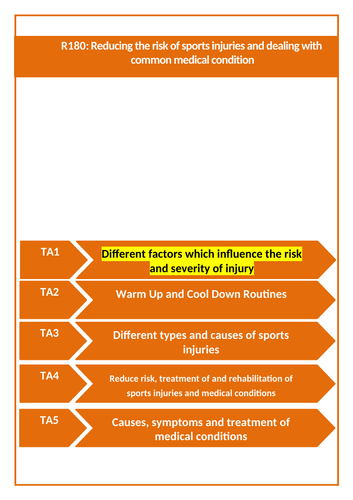 OCR Sport Science R180 TA1-5 Booklets | Teaching Resources