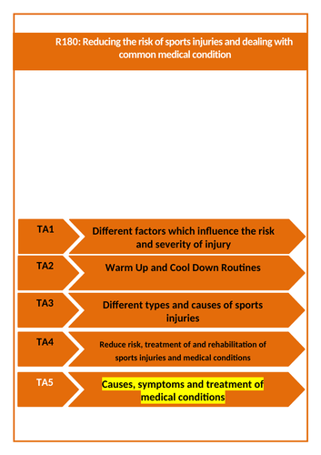 OCR Sport Science R180 TA1-5 Booklets | Teaching Resources