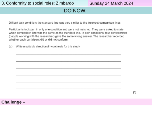 L3: Zimbardo & Conformity To Social Roles - Paper 1 - AQA Psychology ...