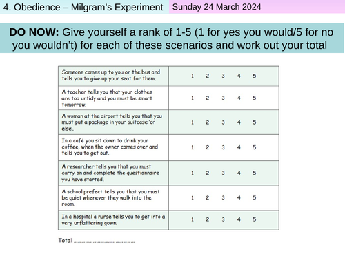 L4: Milgram Obedience & Situational Variables - Paper 1 - AQA ...