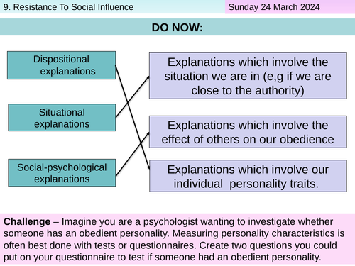L7: Resistance To Social Influence - Paper 1 - AQA Psychology ...