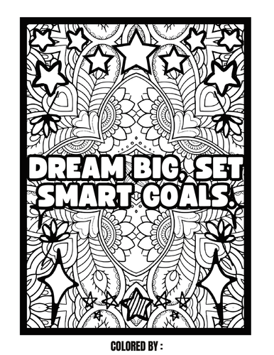 Setting Smart Goals Activities, Mindset Mindfulness Mandala Coloring ...