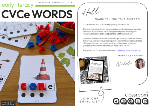 Sound Box Cards CVCe Words with Non-Fiction Real Life Photos | Teaching ...