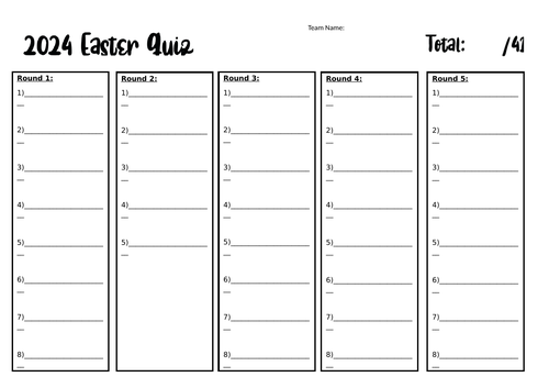 2024 Easter Quiz | Teaching Resources