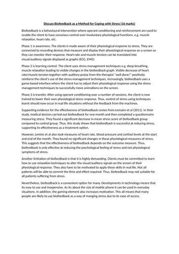 Stress Essays Bundle 16 Mark Model Answers AQA Psychology | Teaching ...