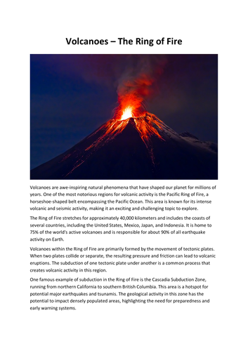 Volcanoes – The Ring of Fire | Teaching Resources