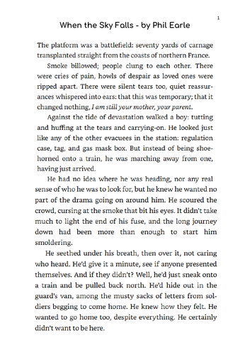 Whole Class Reading planning: When the Sky Falls | Teaching Resources