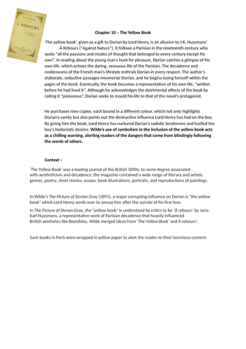 The Picture Of Dorian Gray Chapter 9 And 10 Notes Analysis And Links