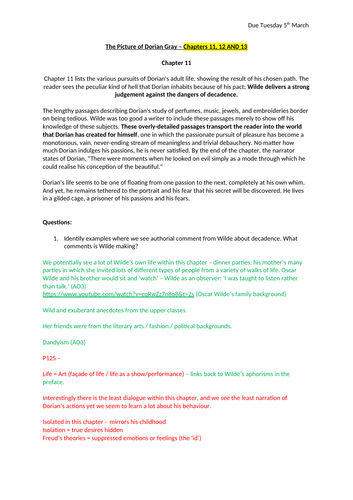 The Picture of Dorian Gray - Chapter 11, 12 and 13 Notes (Analysis ...