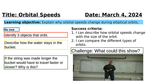 Orbital Stability and speeds - Astrophysics | Teaching Resources