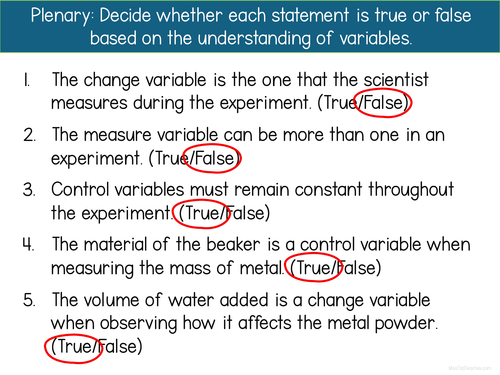 Lesson 6: Introduction to variables-Part of the comprehensive Science ...