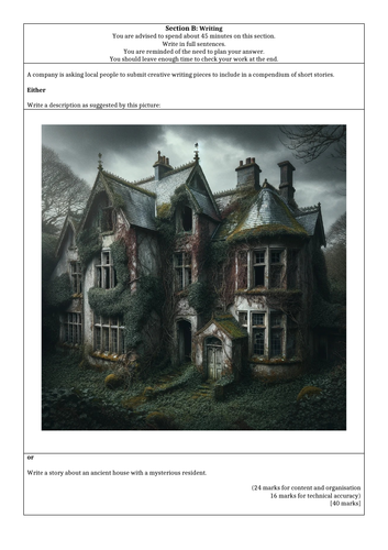 AQA Language Paper 1 Section B picture prompts | Teaching Resources