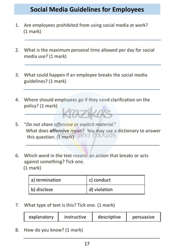 English Functional Skills - Level 1 - Reading Workbook | Teaching Resources