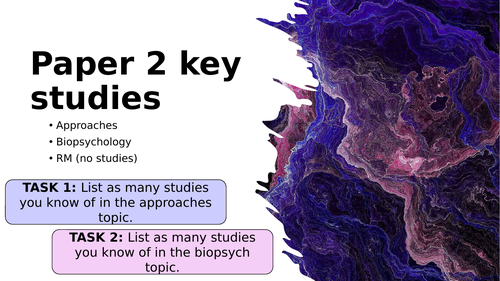 AQA A-Level Psychology Paper 2 Key Studies Revision | Teaching Resources