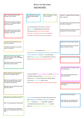 Before You Were Mine comprehension worksheet | Teaching Resources