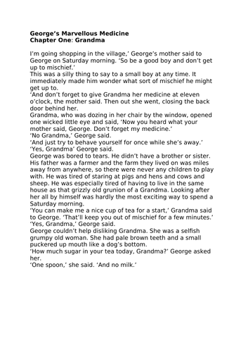 George's Marvellous Medicine unit resources from The Write Stuff ...