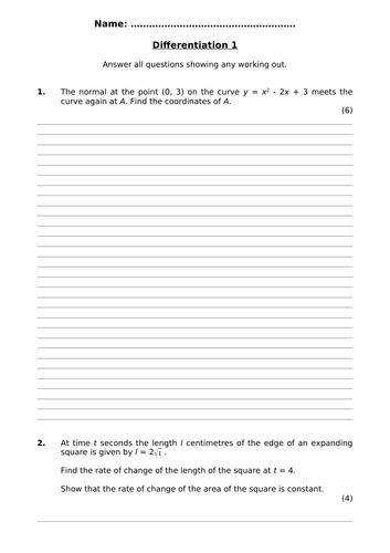 A Level Mathematics Assessment Pack | Teaching Resources