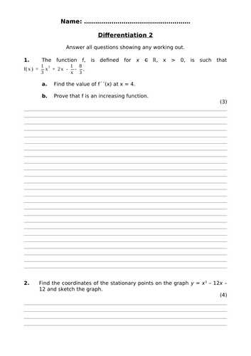 A Level Mathematics Assessment Pack | Teaching Resources