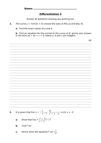 A Level Mathematics Assessment Pack | Teaching Resources