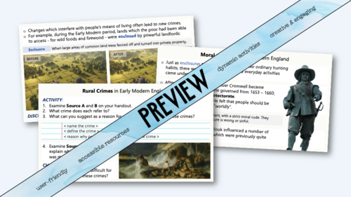 Rural & Moral Crimes in the Early Modern Period (Edexcel) | Teaching ...