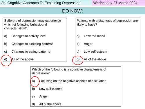 L4: Cognitive Explanations Of Depression - Psychopathology - AQA ...