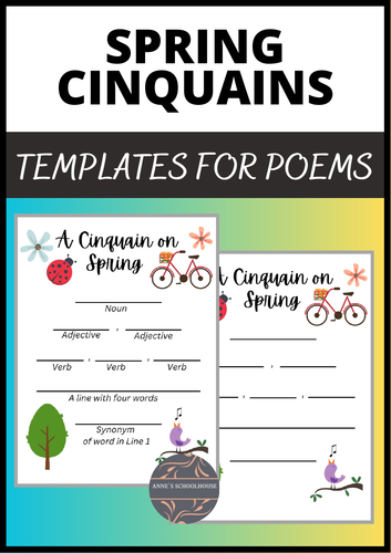 Spring: Cinquain Template - Poetry - Poems -ELA -Seasons - Seasonal ...