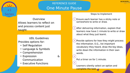 One Minute Pause Review and Reflection Routine Slides | Teaching Resources