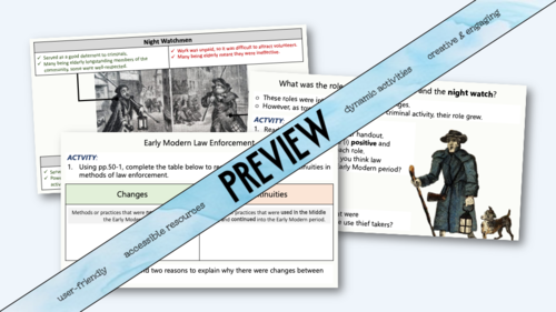 Law Enforcement in the Early Modern Period (Edexcel) | Teaching Resources