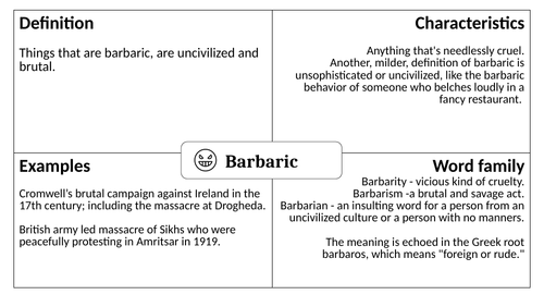 Frayer Models for History Vocabulary | Teaching Resources