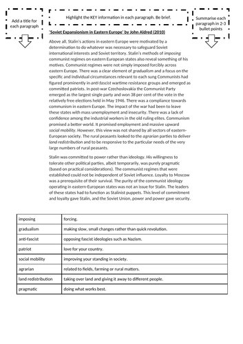 Origins of the Cold War Lessons | Teaching Resources