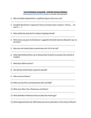 Origins of the Cold War Lessons | Teaching Resources