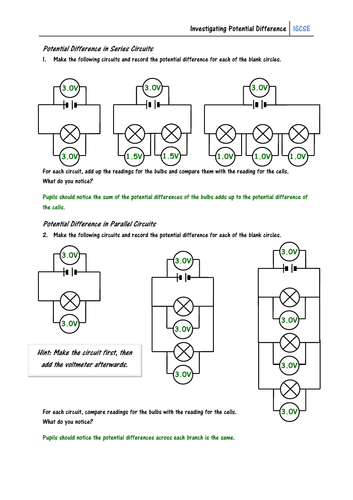 Investigating Potential Difference | Teaching Resources