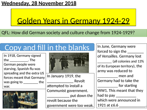 Weimar Republic Lessons | Teaching Resources