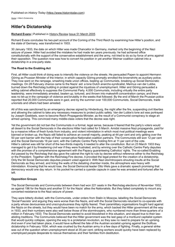 Control, Dictatorship and Life in Nazi Germany, 1933-39 | Teaching ...