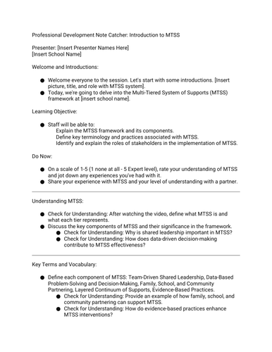 Mtss Professional Development Bundle | Teaching Resources