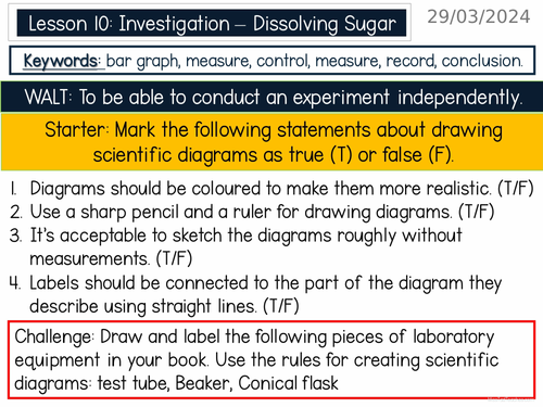 Lesson 10: Dissolving Sugar-Part of the comprehensive Science Skills ...