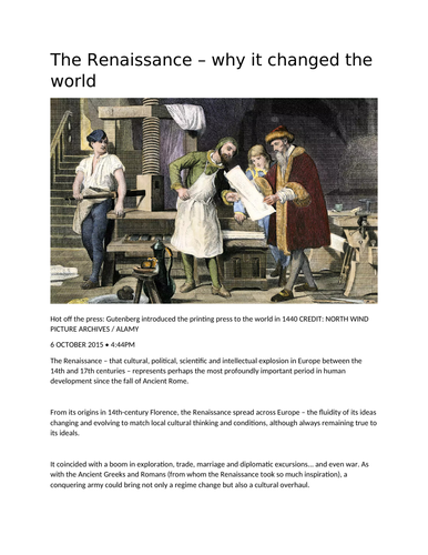 The Legacy of the Renaissance Lesson Bundle | Teaching Resources