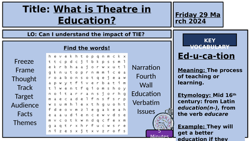 KS3 Theatre in Education Lessons | Teaching Resources