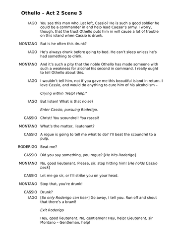 KS3 Exploring Shakespeare: Othello [Drama] | Teaching Resources