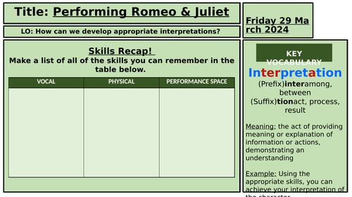 KS3/4 Exploring Shakespeare: Romeo & Juliet [Drama Theory] | Teaching ...