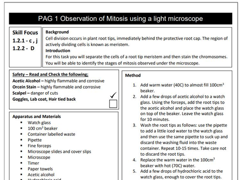OCR A A level Biology CPAC Practical Endorsement FULL Student ...