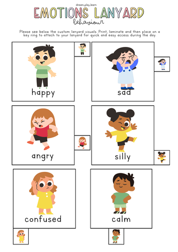 Emotion Lanyard Behaviour Visuals | Teaching Resources